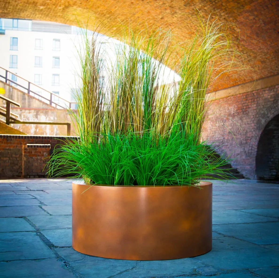Cylinder Fibreglass Planter (400mm Width) - Contemporary Planters